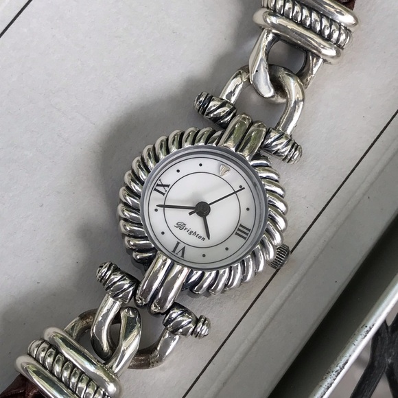 Brighton | Accessories | Vintage Brighton Brown Braided Leather Silver ...